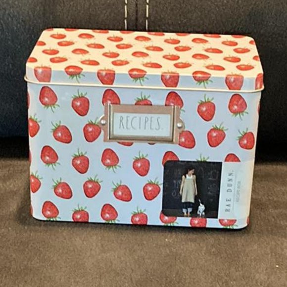 Rae Dunn | Kitchen | Rae Dunn Strawberry Print Recipes Metal Box | Poshmark